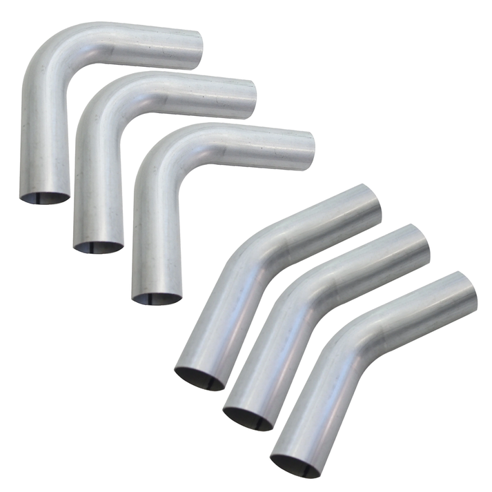 Set of 6 - 2.5" Inch Mandrel Bend Exhaust Pipe Aluminised Steel 3x 45 ...