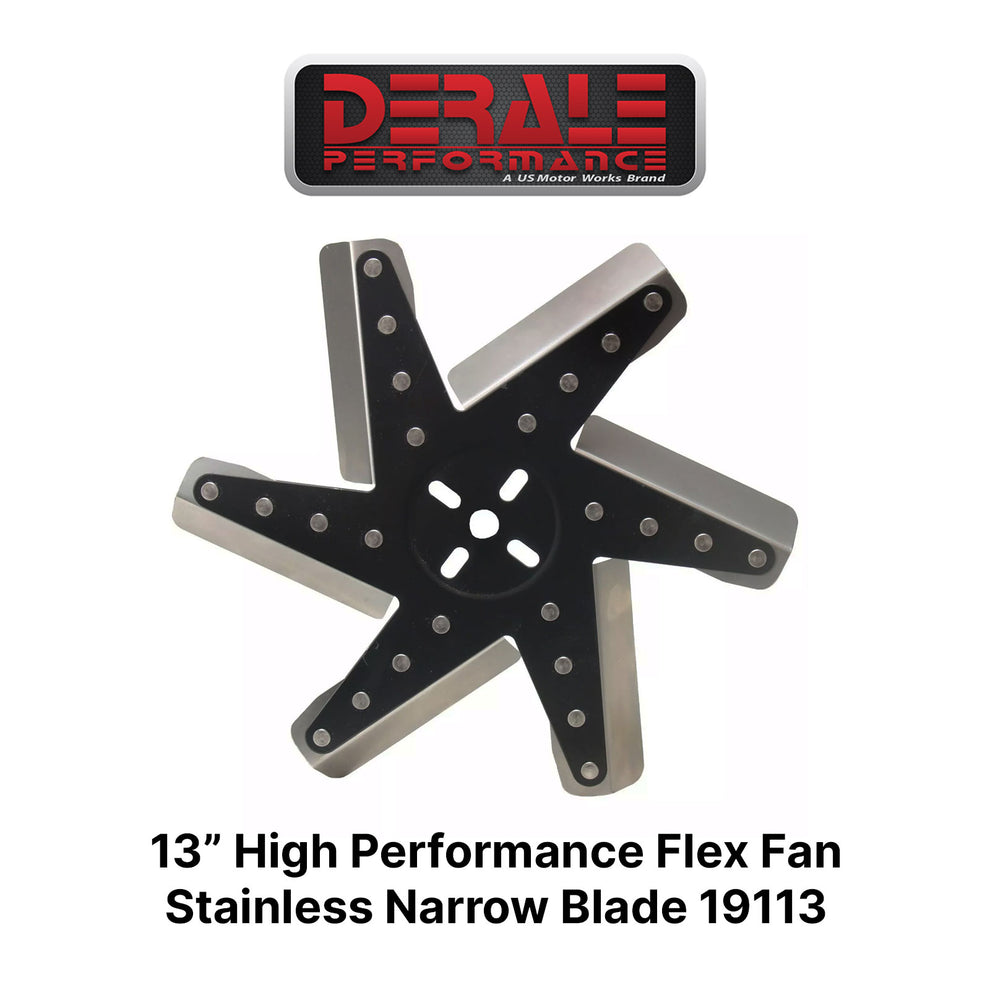 Derale 19113 High Performance Flex Fan 13" Inch Stainless Blade Black ...