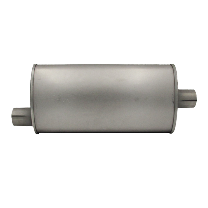 GASO Oval Muffler 2" Inch ID Offset/Centre 8" x 4" x 16" - Straight Th ...